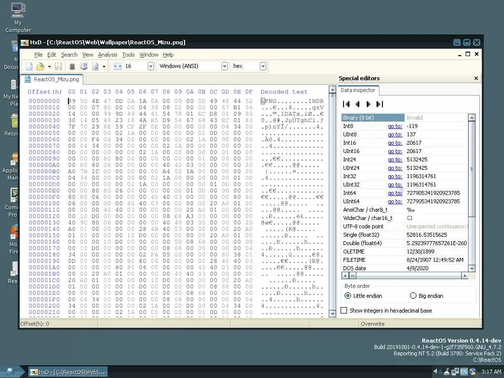 ReactOS for loading old meters?